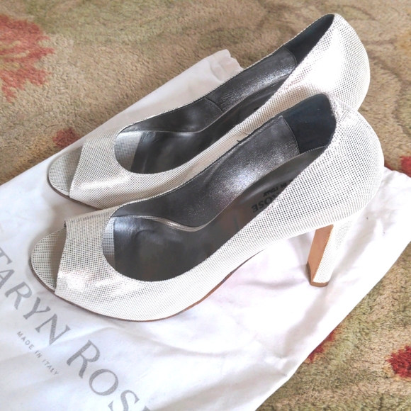 Taryn Rose | Shoes | Taryn Rose Metallic Peeptoe Heels | Poshmark
